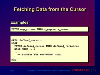 Les21[1]Writing Explicit Cursors | PPT