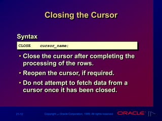 Les21[1]Writing Explicit Cursors | PPT