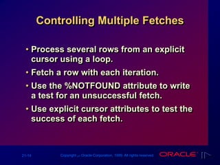 Les21[1]Writing Explicit Cursors | PPT