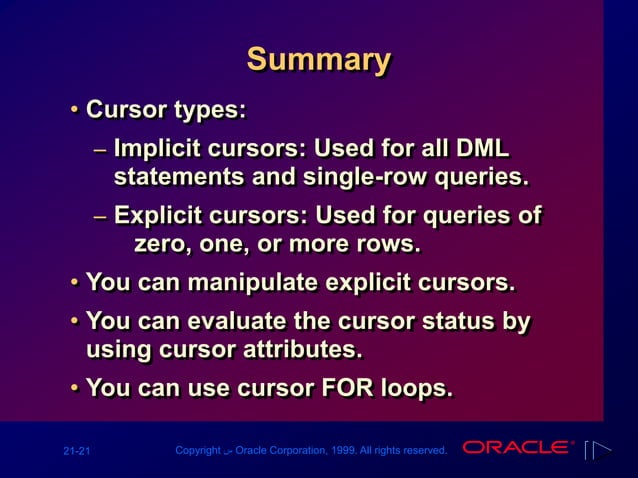 Les21[1]Writing Explicit Cursors | PPT