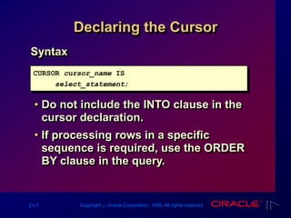 Les21[1]Writing Explicit Cursors | PPT