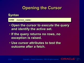 Les21[1]Writing Explicit Cursors | PPT