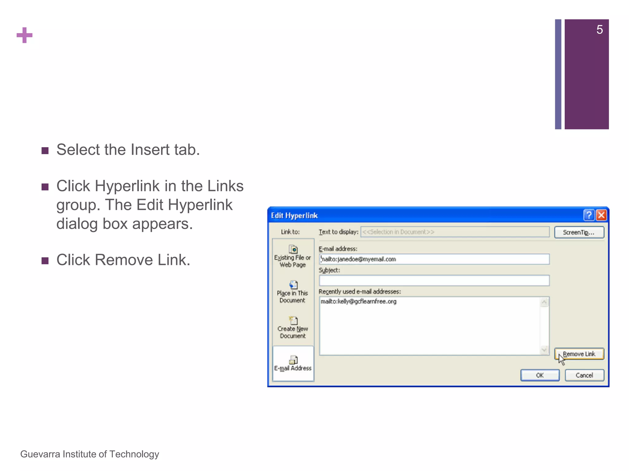 Les5 Working With Hyperlinks | PPT