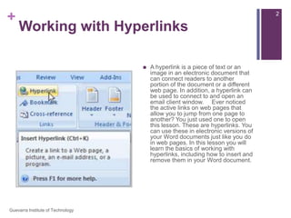 Les5 Working With Hyperlinks | PPT