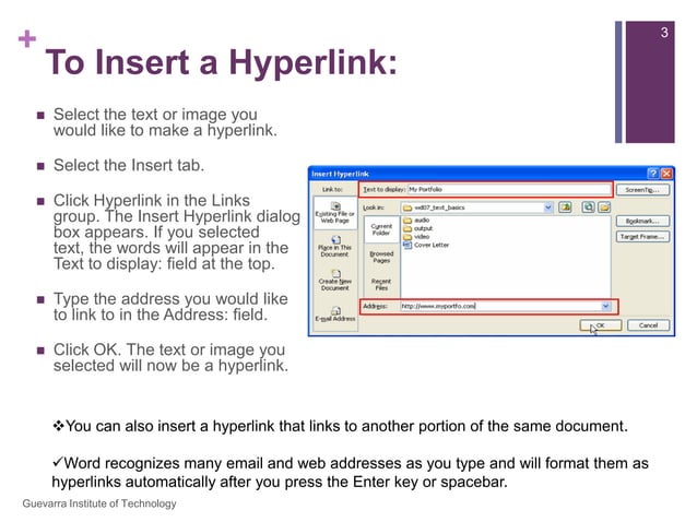 Les5 Working With Hyperlinks | PPT