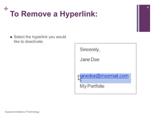 Les5 Working With Hyperlinks | PPT