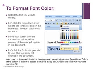 Les8 Formatting Text | PPTX