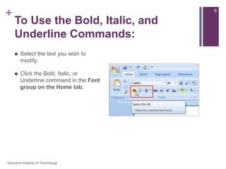 Les8 Formatting Text | PPTX