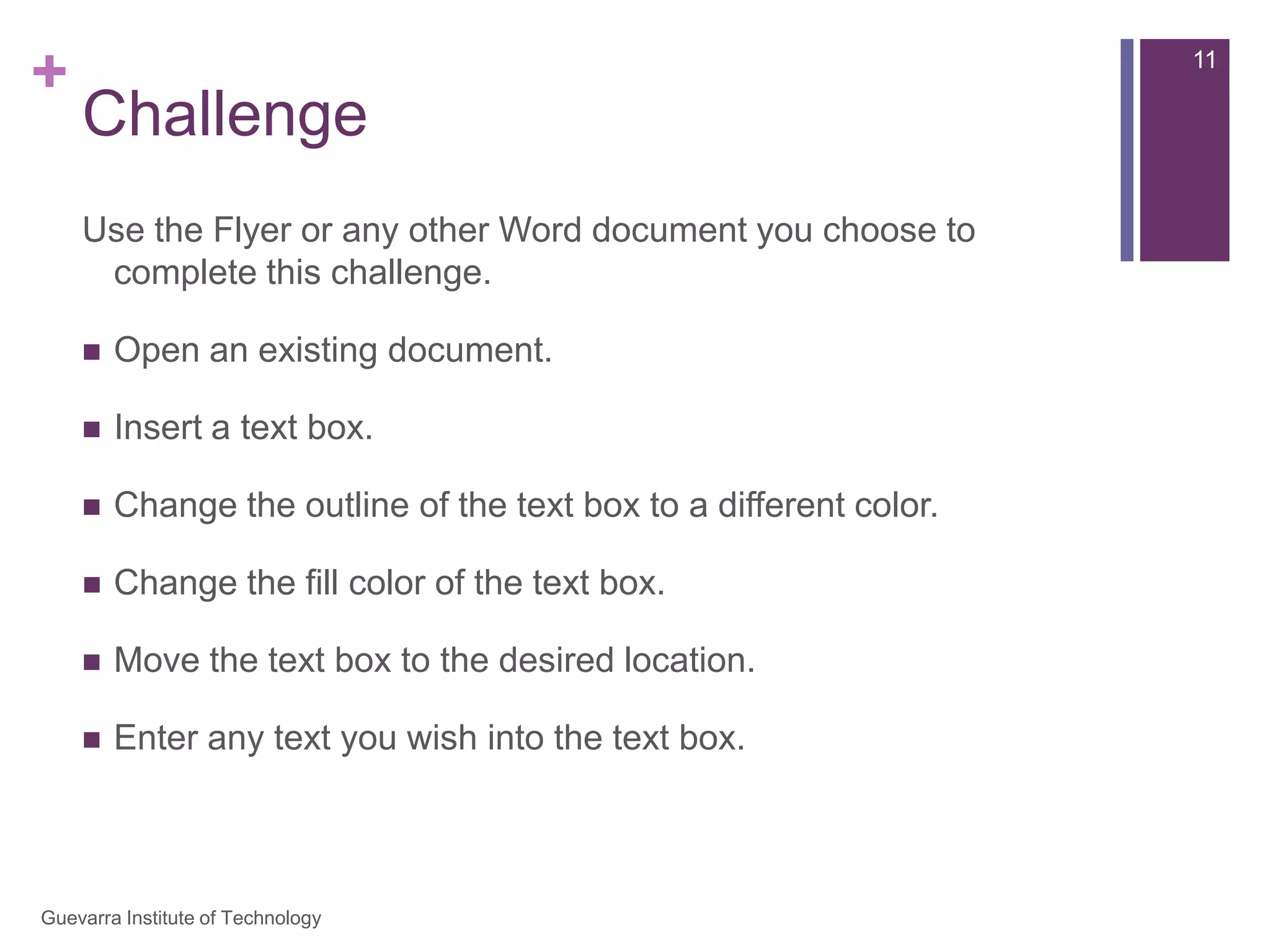 Les9 Working With Text Boxes | PPTX