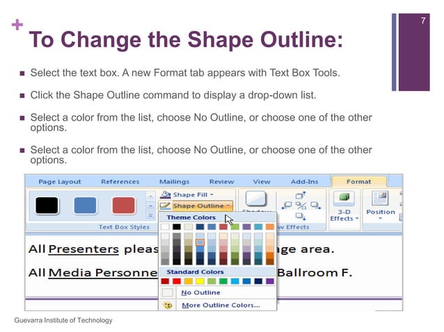 Les9 Working With Text Boxes | PPT