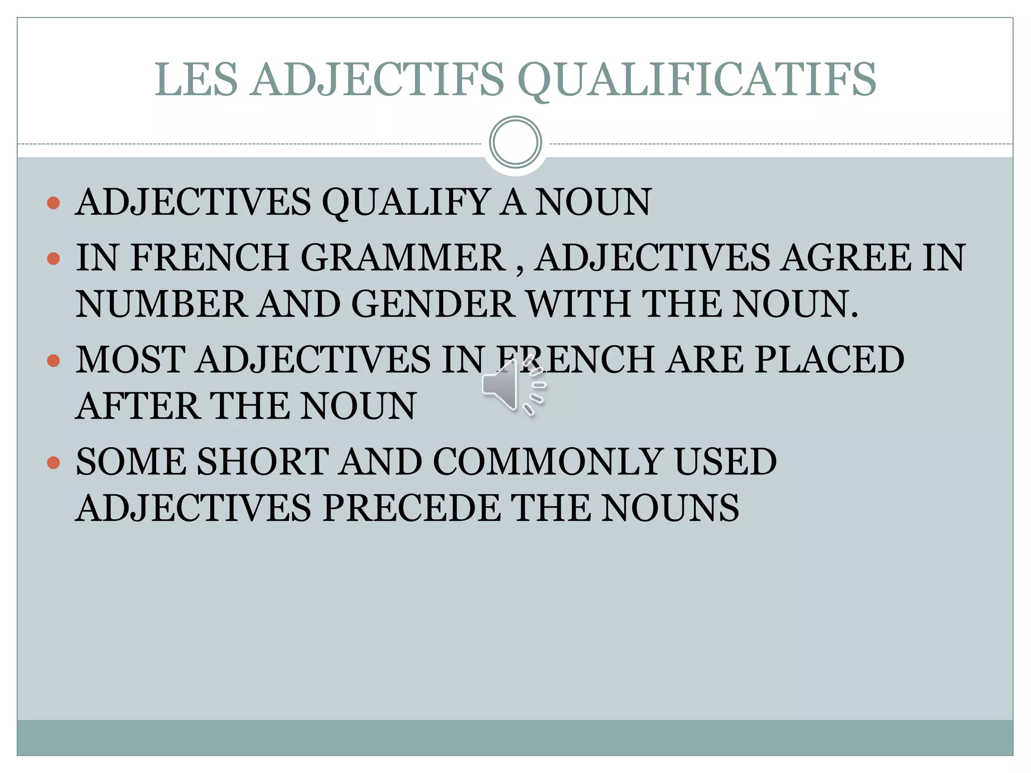 Les adjectifs | PPTX