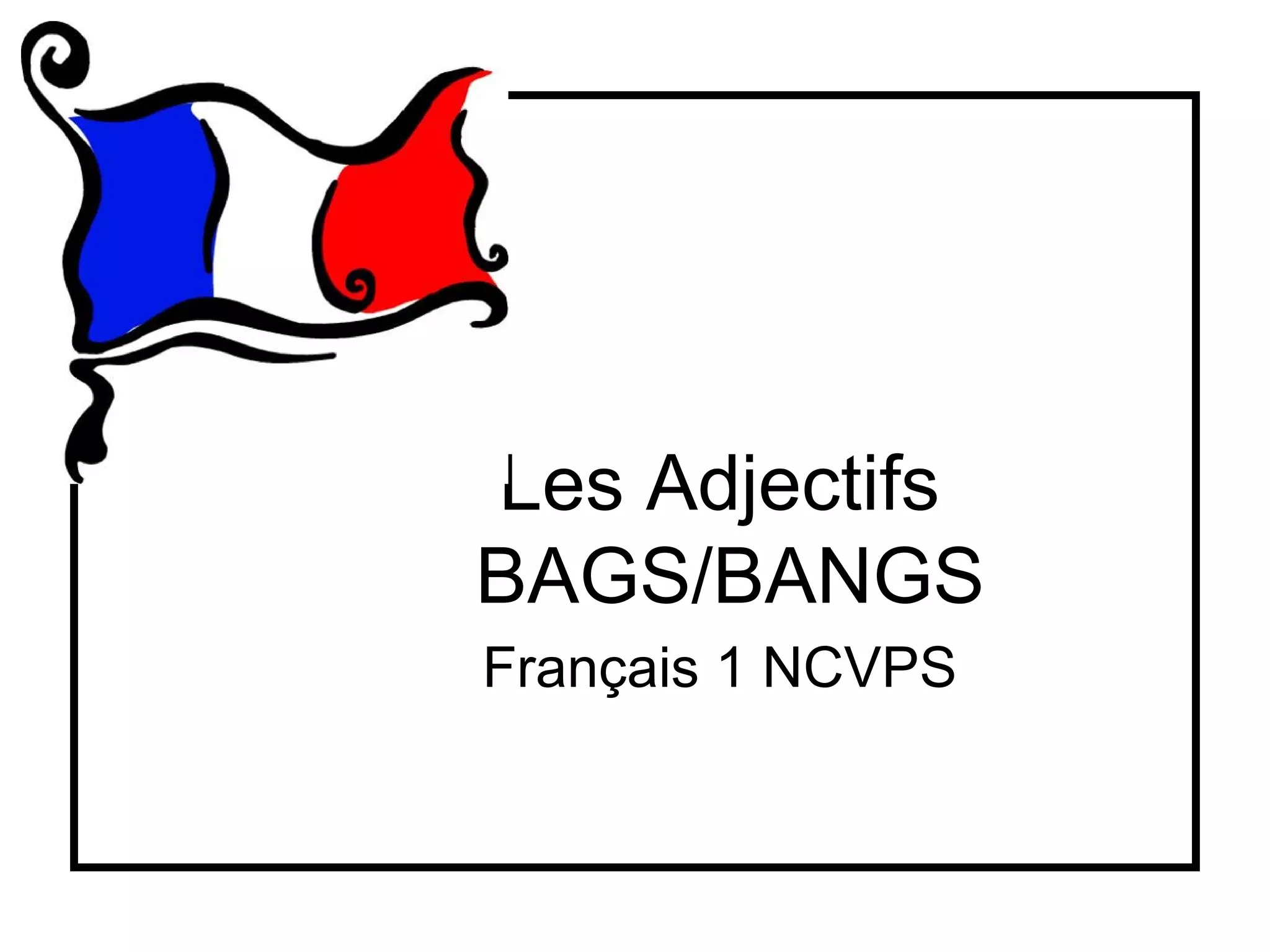 Les adjectifs BAGS/BANGS | PPT