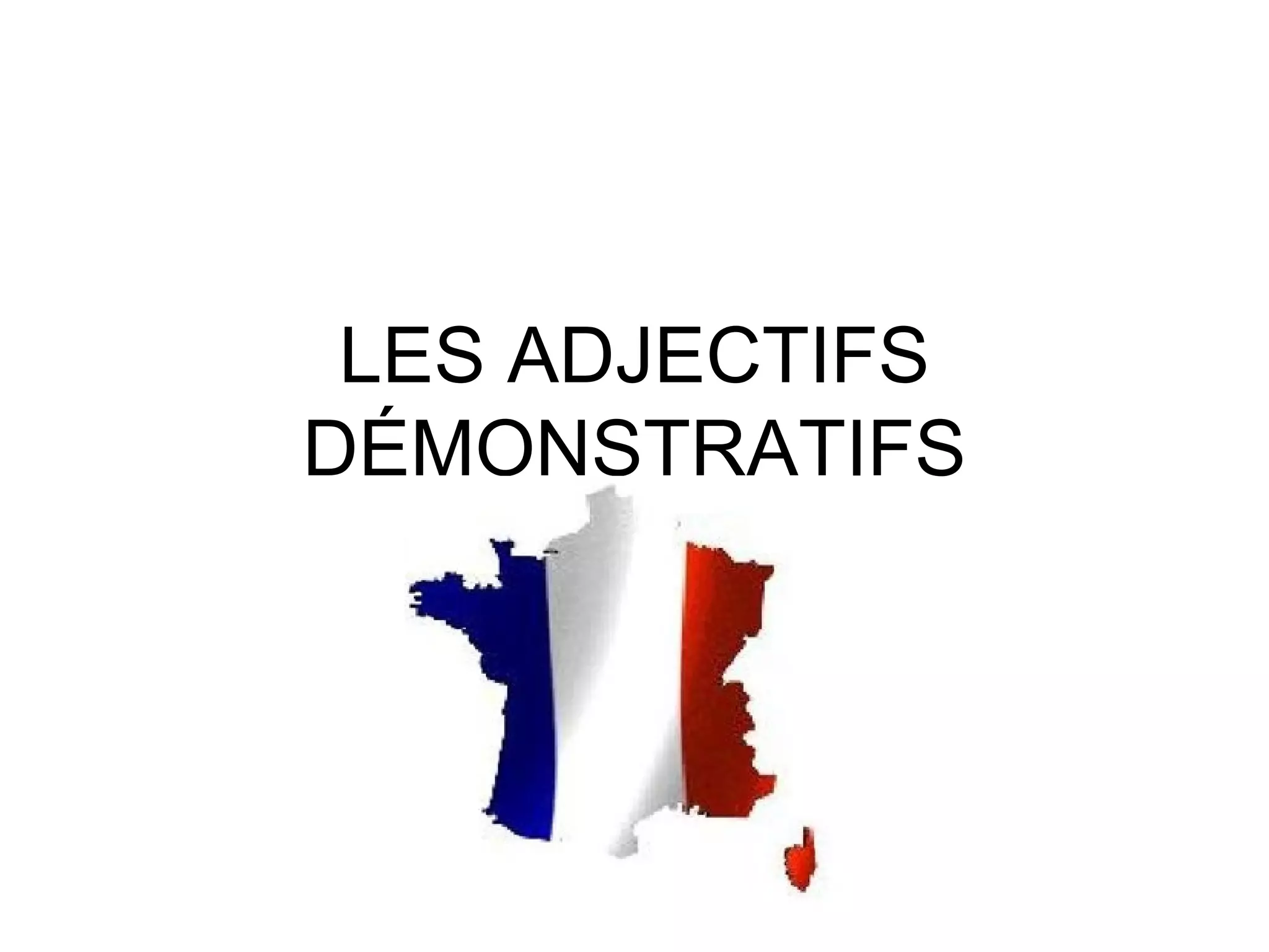 Les adjectifs démonstratifs | PPT