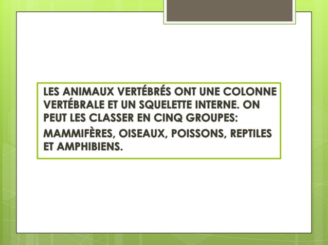 Les animaux vertebrés. marta legido 5ºb | PPTX