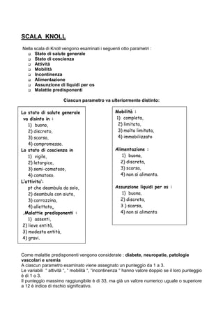 Le scale di valutazione del rischio per lesioni da decubito | PDF