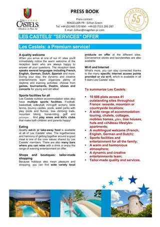 Les Castels Press Book | PDF | Europe Travel | Travel Locations