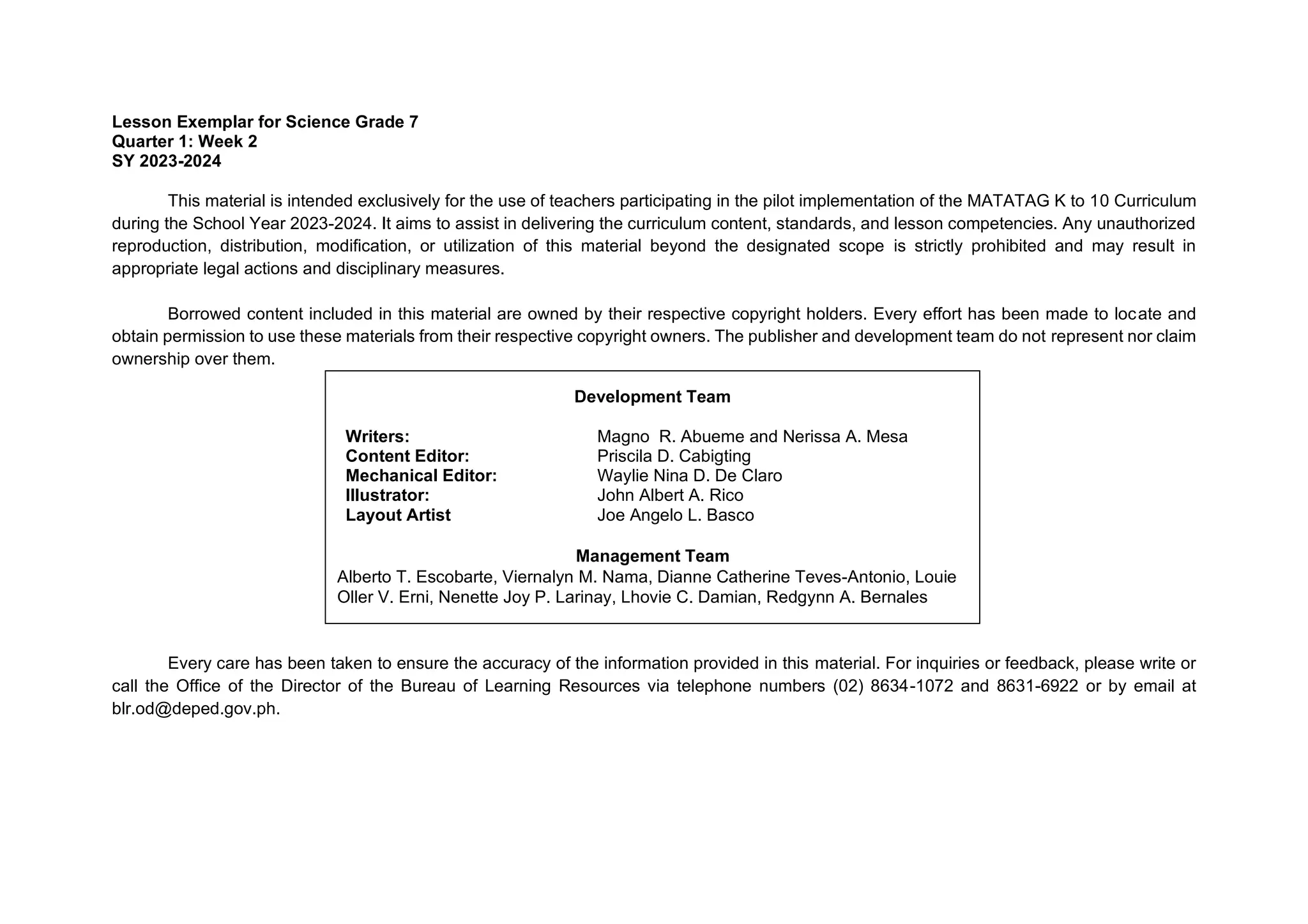 LE_Science7_Q1_week-2_final.pdf Learning Exemplar for science 7 MATATAG ...
