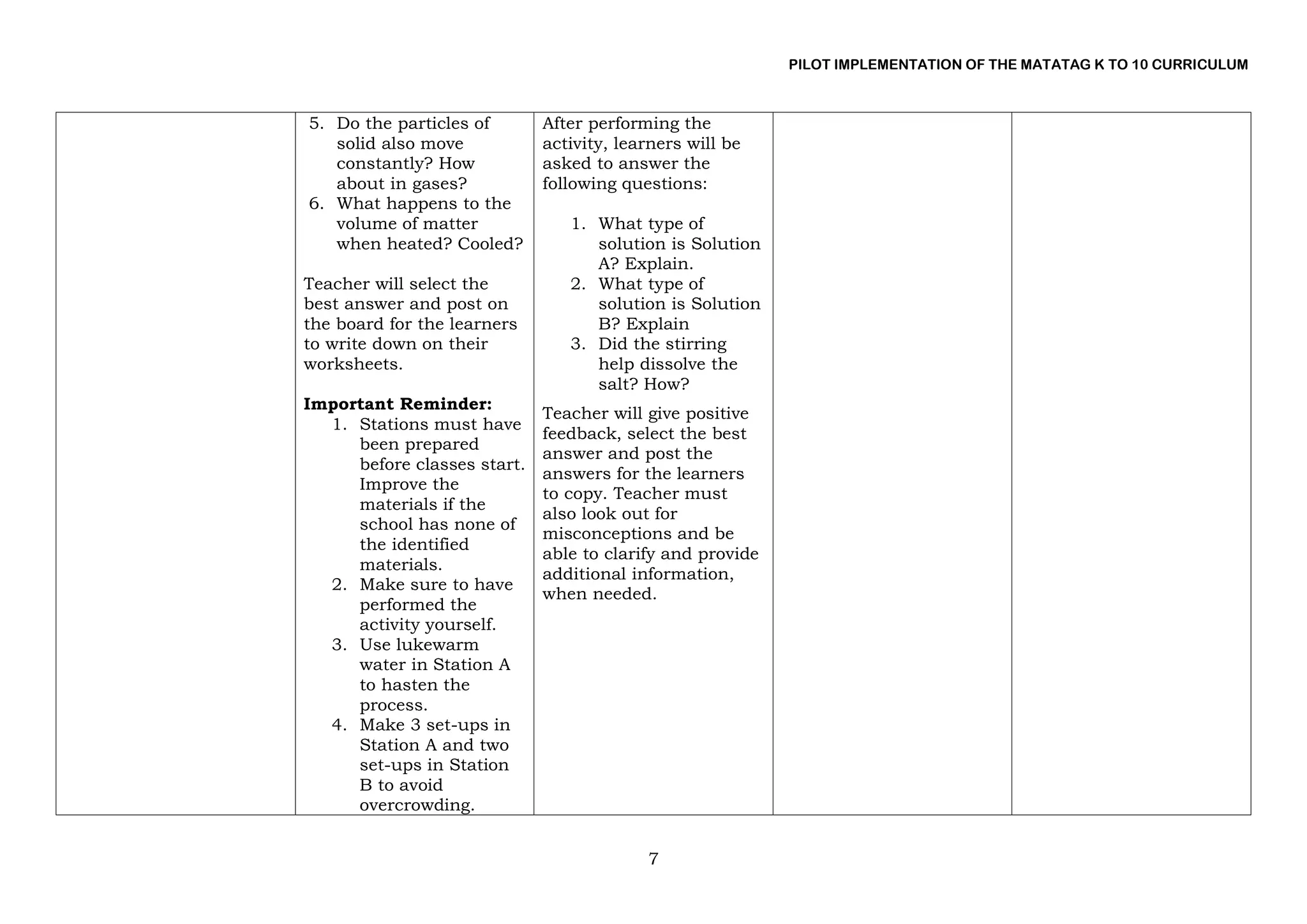 LE_Science7_Q1_week-2_final.pdf Learning Exemplar for science 7 MATATAG curriculum | PDF