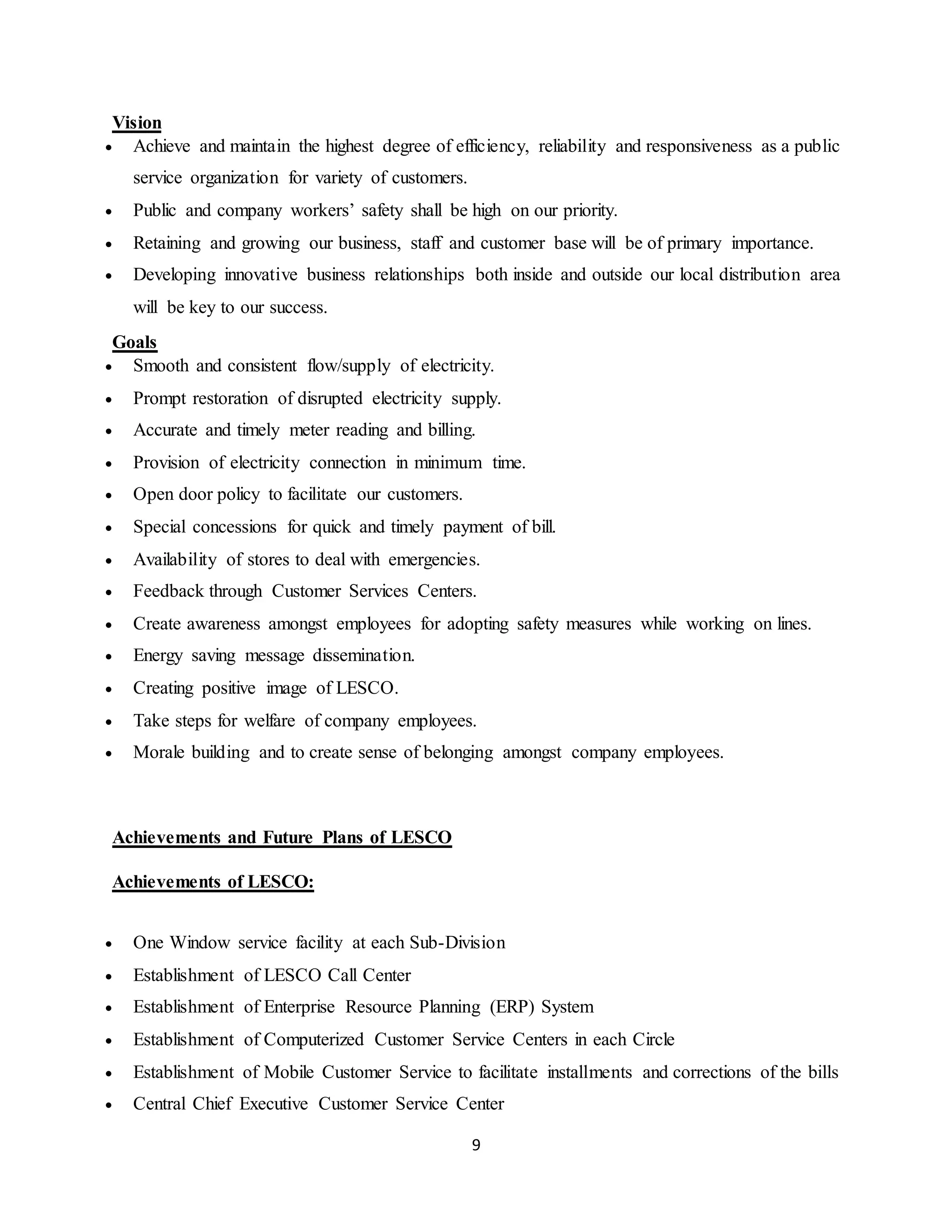 Lesco internship by muhammad talha | DOCX