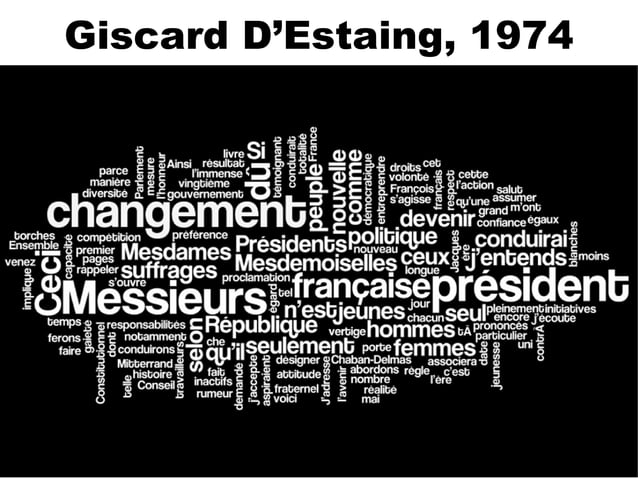 Les discours d'intronisation des Présidents francais via Wordle.net