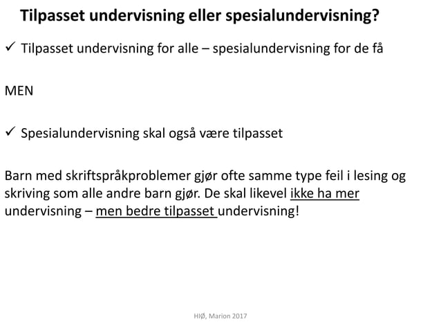Lese- og skrivevansker 2017 | PPT