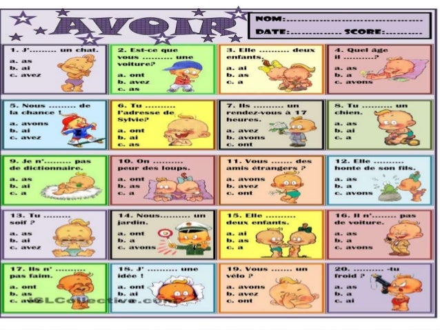 Les expressions avec avoir