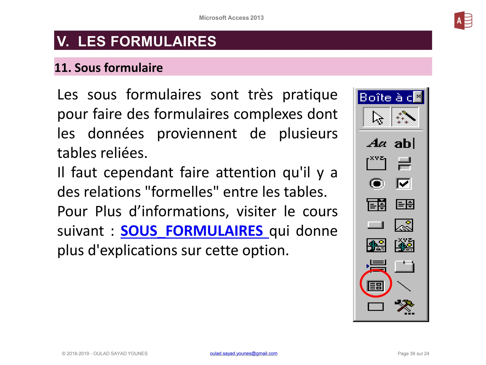 cours les formulaires 2 microsoft access | PPTX