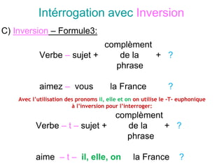Les formules de interrogation en français.ppt