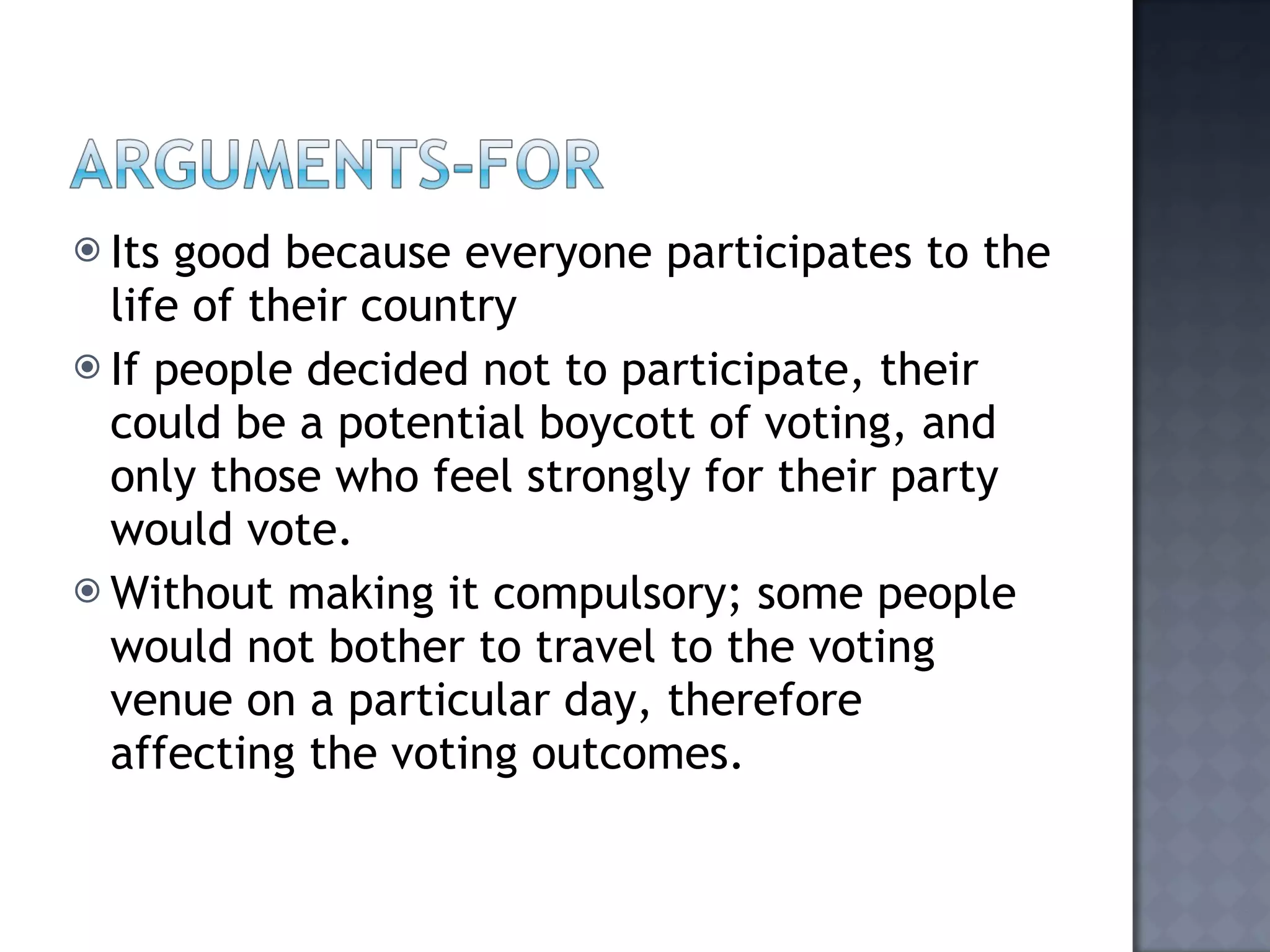 compulsory voting in australia - elescia and alex | PPT