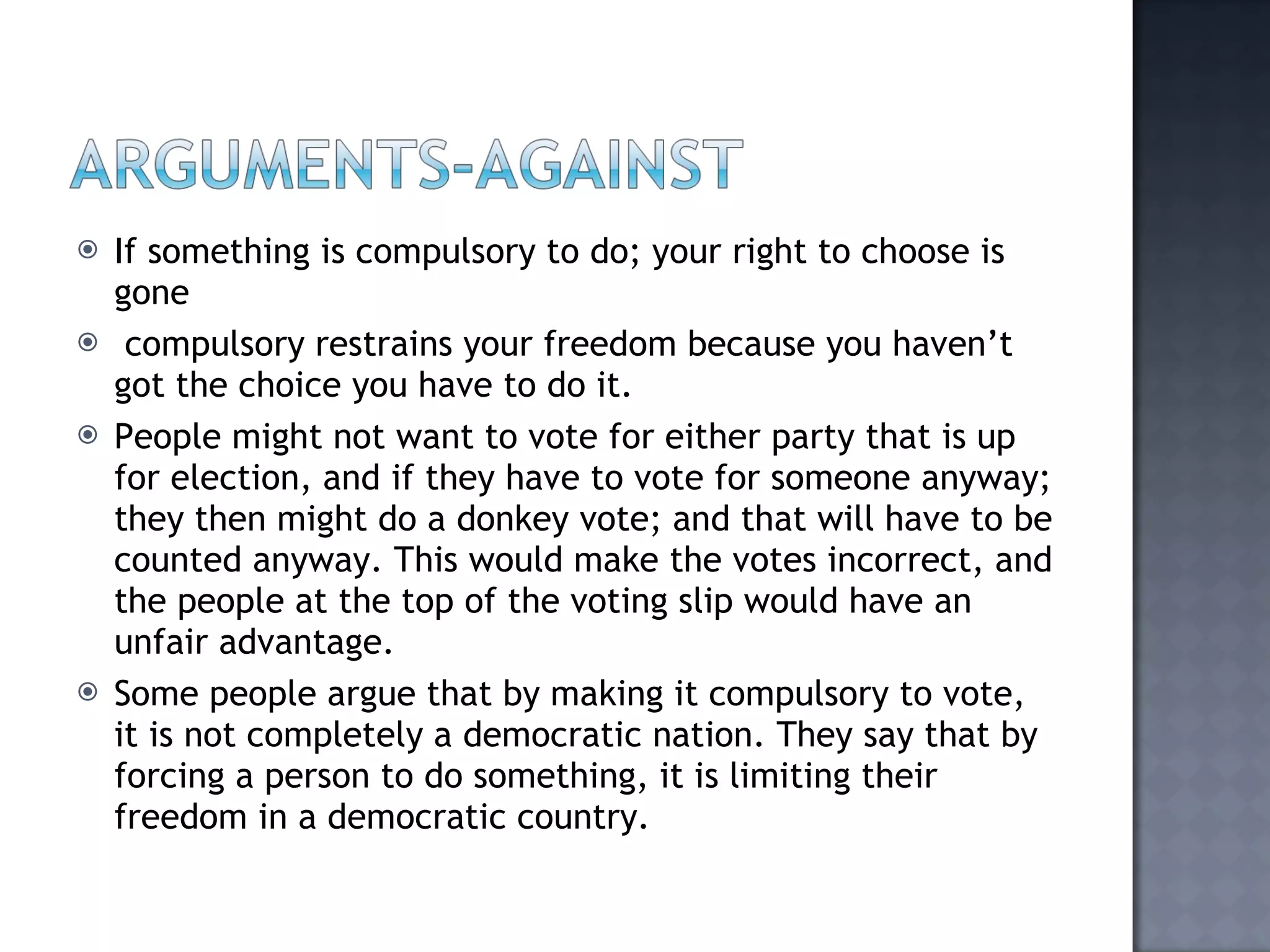 compulsory voting in australia - elescia and alex | PPT