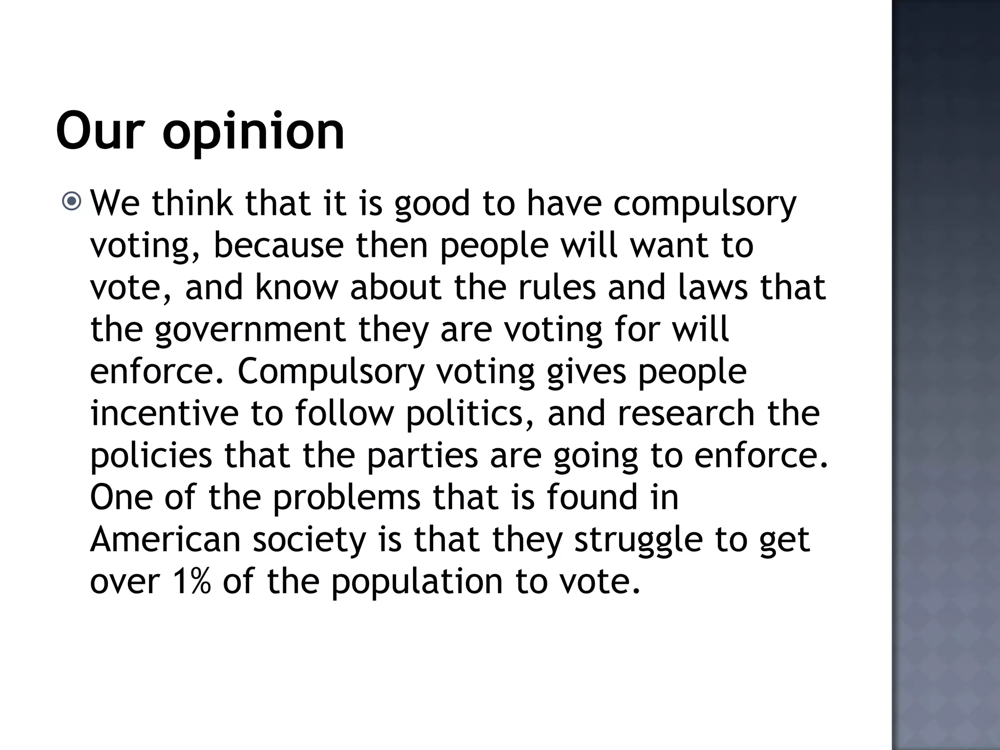 compulsory voting in australia - elescia and alex | PPT