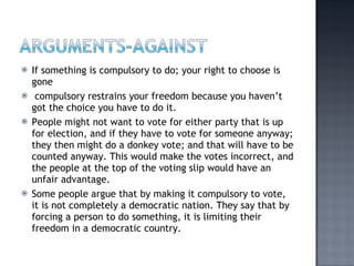 compulsory voting in australia - elescia and alex | PPT | Elections ...