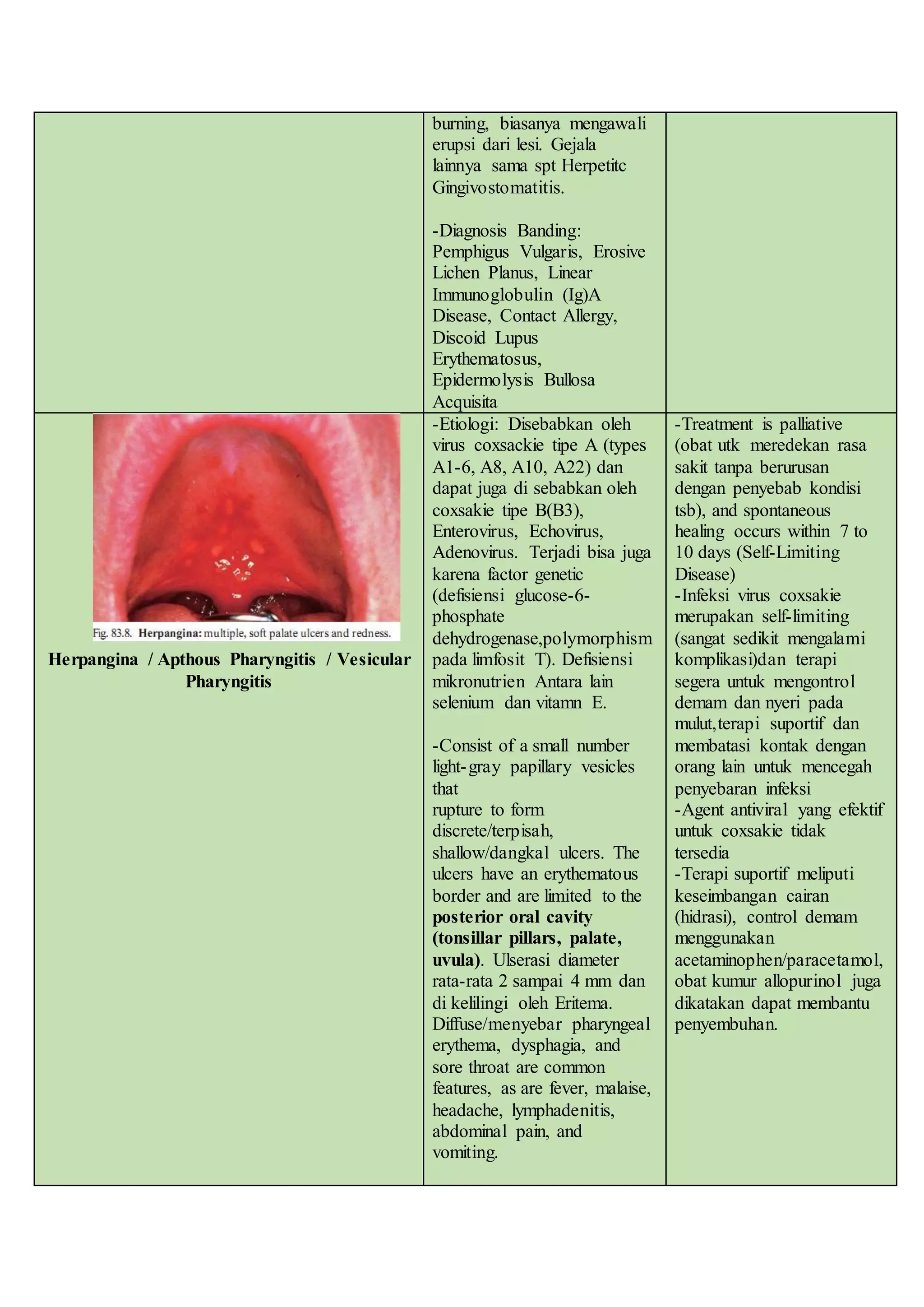Lesi Rongga Mulut Akibat Virus | DOCX