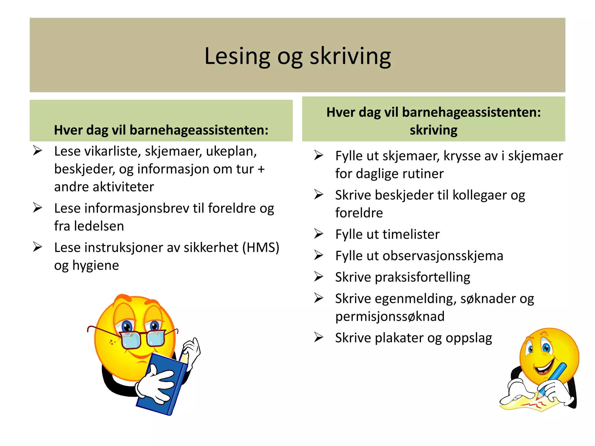 Lesing og skriving | PPT