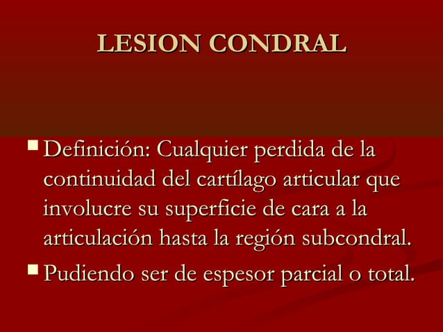 Lesion condral principios y clasificaciones | PPT