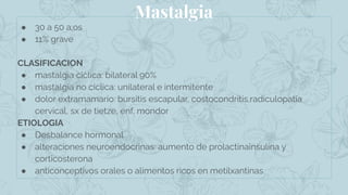 trastornos de la mama, lesiones neoplásicas, inflamatorias y agudas | PDF