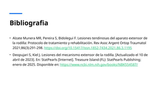 lesiones de aparato extensor de miembros elvicos | PPTX