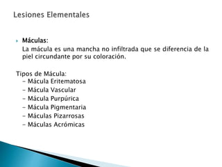 Lesiones elementales | PPTX