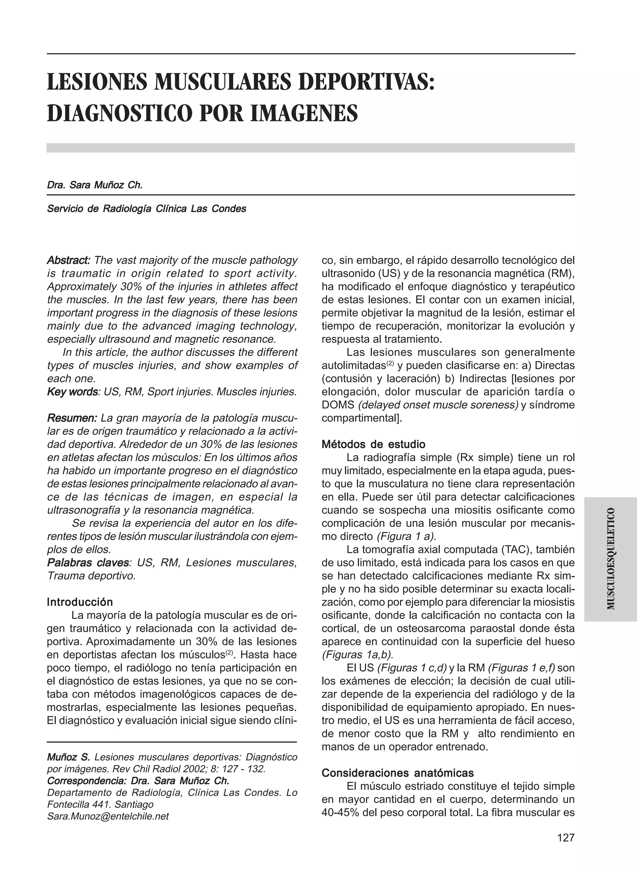 Lesiones musculares deportivas | PDF