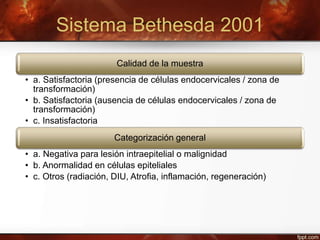 Lesiones preinvasoras del cervix | PPTX
