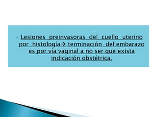 Lesiones premalignas de cérvix y embarazo | PPTX