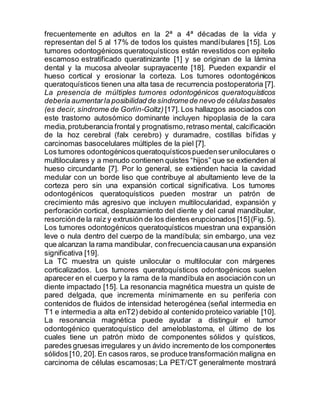 LESIONES QUISTICAS Y DE APARIENCIA QUISTICA DE LA MANDIBULA: REVISION ...