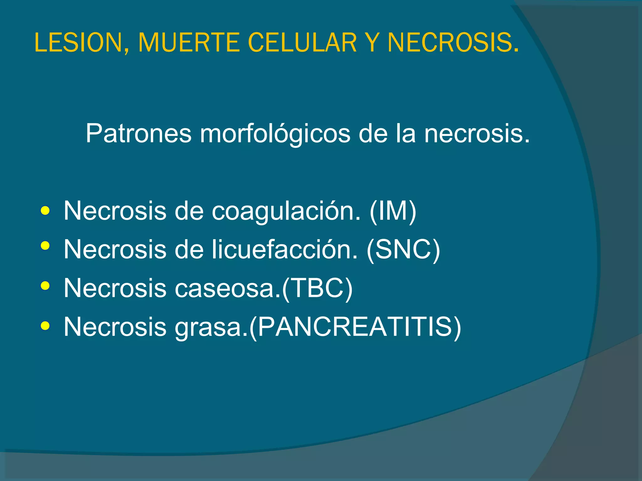 Lesion, muerte celular y necrosis (1) | PPT