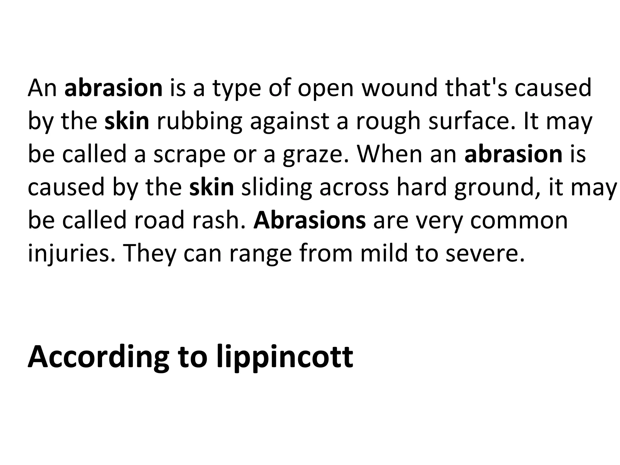 Lesions and abrasions in skin | PDF
