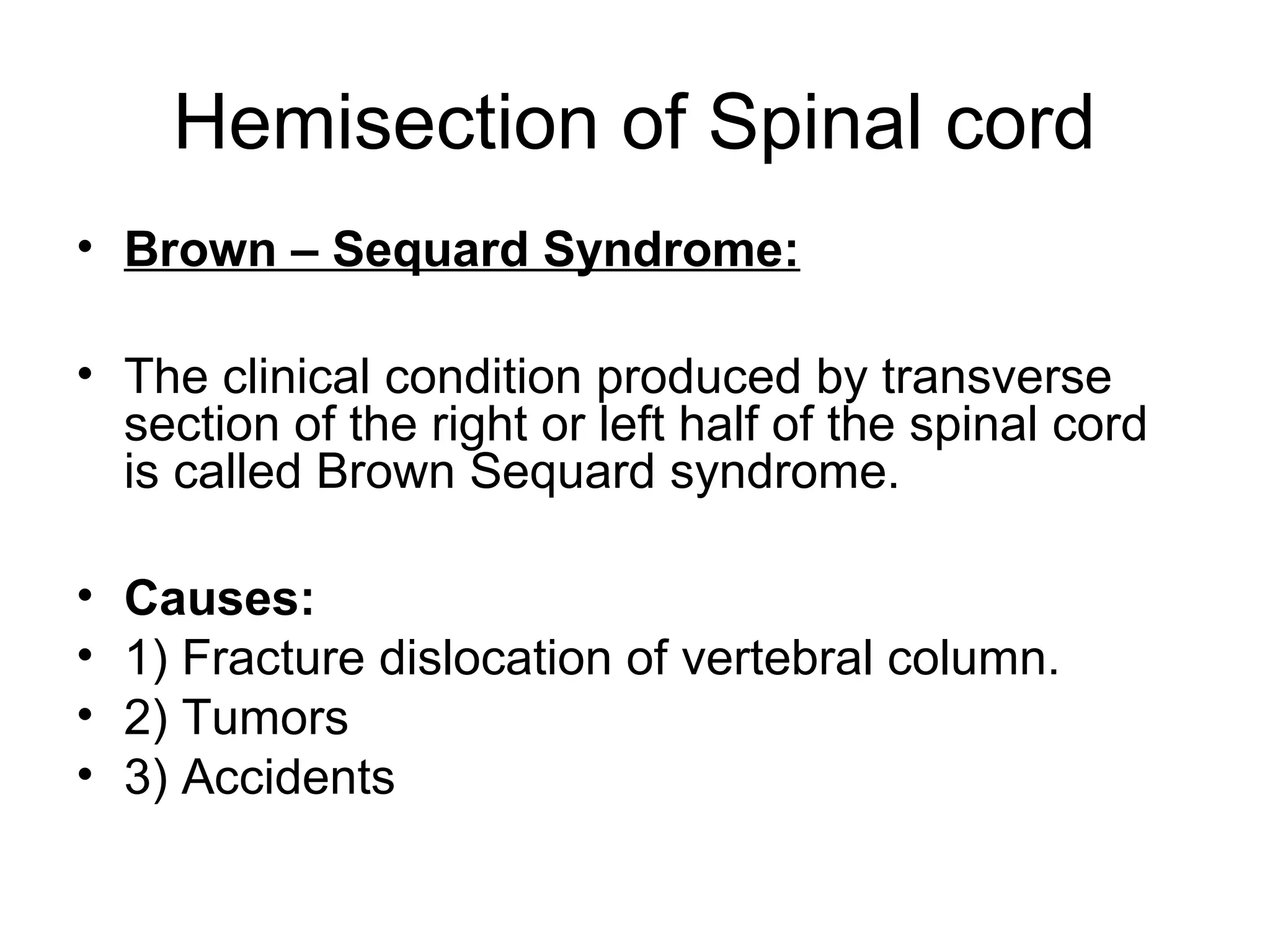 Lesions of the spinal cord | PPT