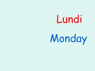 Les jours de la semaine (days of the week) | PPT