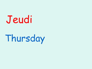 Les jours de la semaine (days of the week) | PPT