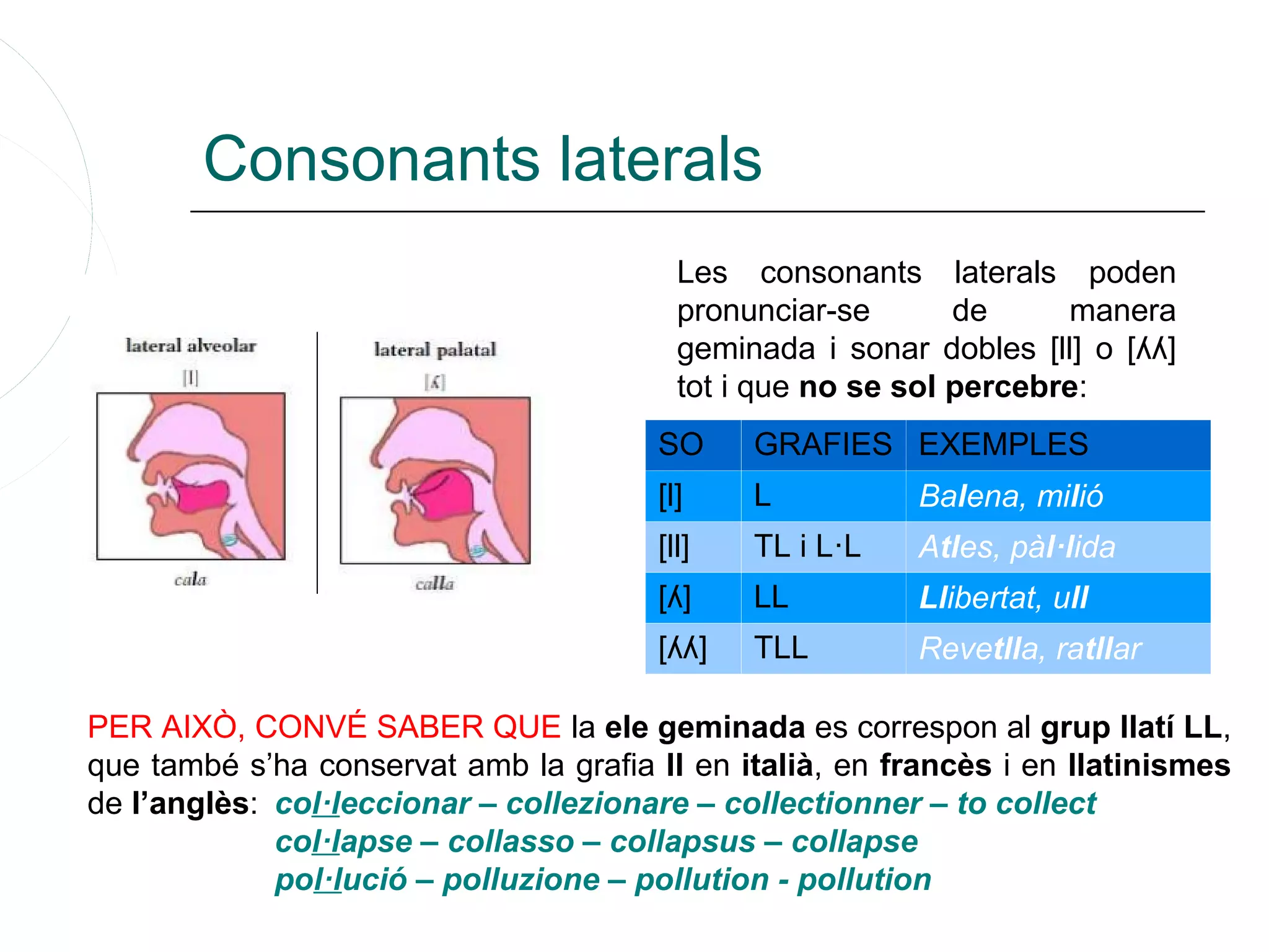 Consonants laterals l, l l, ll, tl, tll | PDF