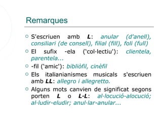 Consonants laterals l, l l, ll, tl, tll | PPT