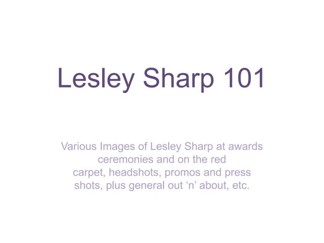 Lesley sharp 101 | PPTX